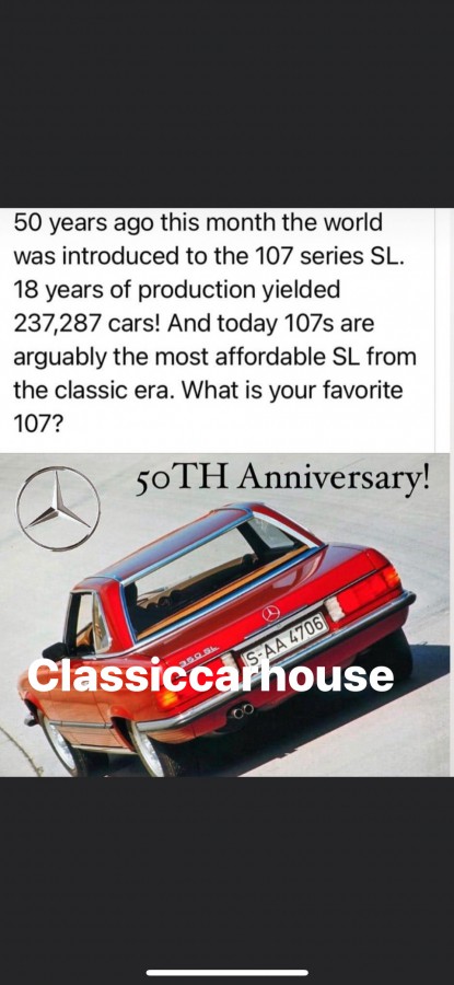 Mercedes SL 560 Cabrio Last model 107 Mercedes