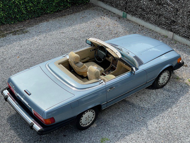 Mercedes 560 SL Cabrio Diamond Blue Metallic /Beige leather, 89169Miles ...