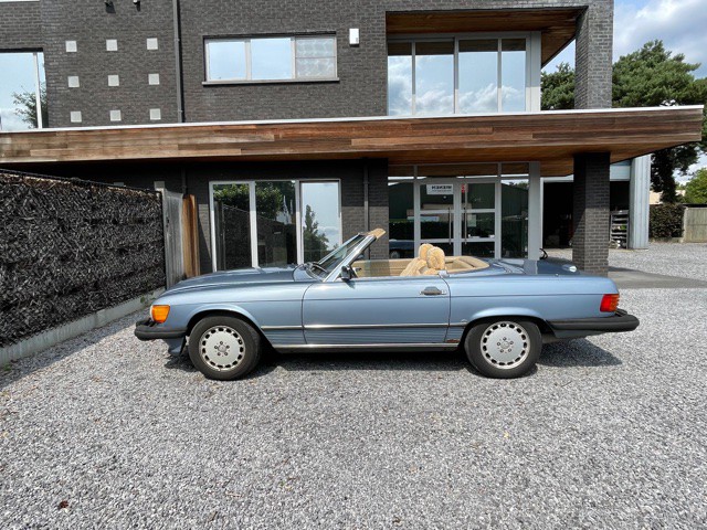 Mercedes 560 SL Cabrio Diamond Blue Metallic /Beige leather, 89169Miles ...