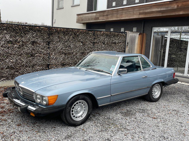 MERCEDES 380 SL CABRIO R107 + HARDTOP , DIAMOND BLUE METALLIC 1985 Mercedes