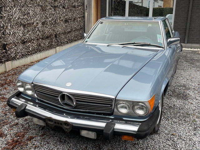MERCEDES 380 SL CABRIO R107 + HARDTOP , DIAMOND BLUE METALLIC 1985 ...