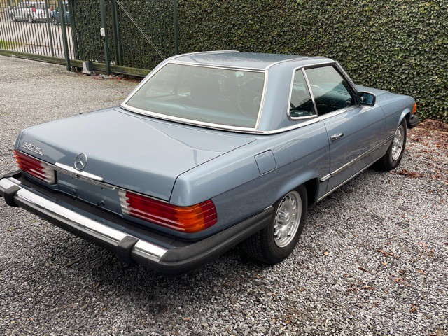 MERCEDES 380 SL CABRIO R107 + HARDTOP , DIAMOND BLUE METALLIC 1985 ...