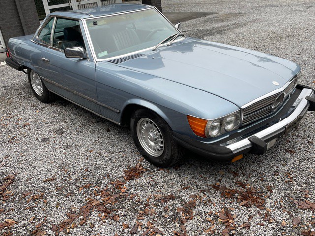 Mercedes 380 SL Cabrio R107 + Hardtop in Diamond Blue Metallic 1985 +MB ...