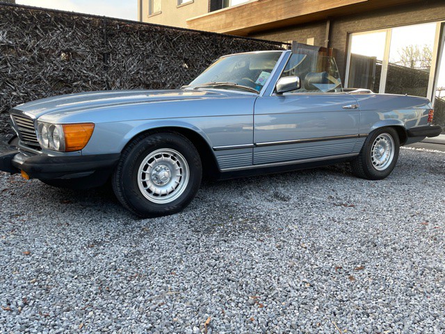 MERCEDES 380 SL CABRIO R107 + HARDTOP , DIAMOND BLUE METALLIC 1985 ...