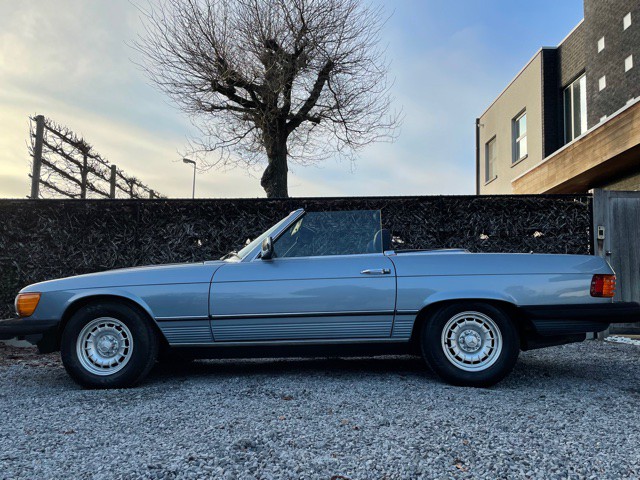 MERCEDES 380 SL CABRIO R107 + HARDTOP , DIAMOND BLUE METALLIC 1985 ...